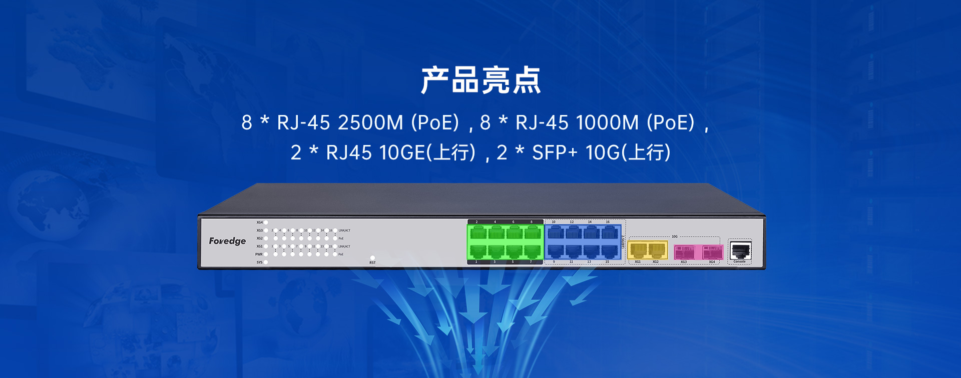 PS3016XGPSH 16口2.5G 高带宽三层管理型PoE交换机 – 丰润达-中小企业网络领导品牌
